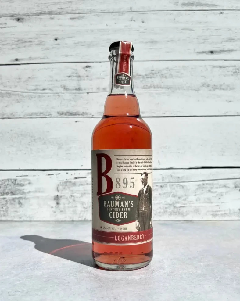 Bauman's Cider - Loganberry Cider (500 mL) – Press Then Press Cider Shop